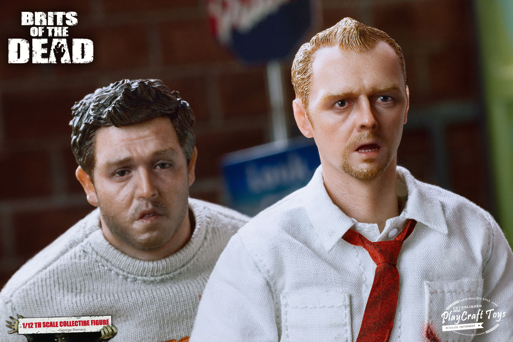 Play Craft Toys Brits of the Dead Shaun and Ed 2 Pack 1/12 Scale ...