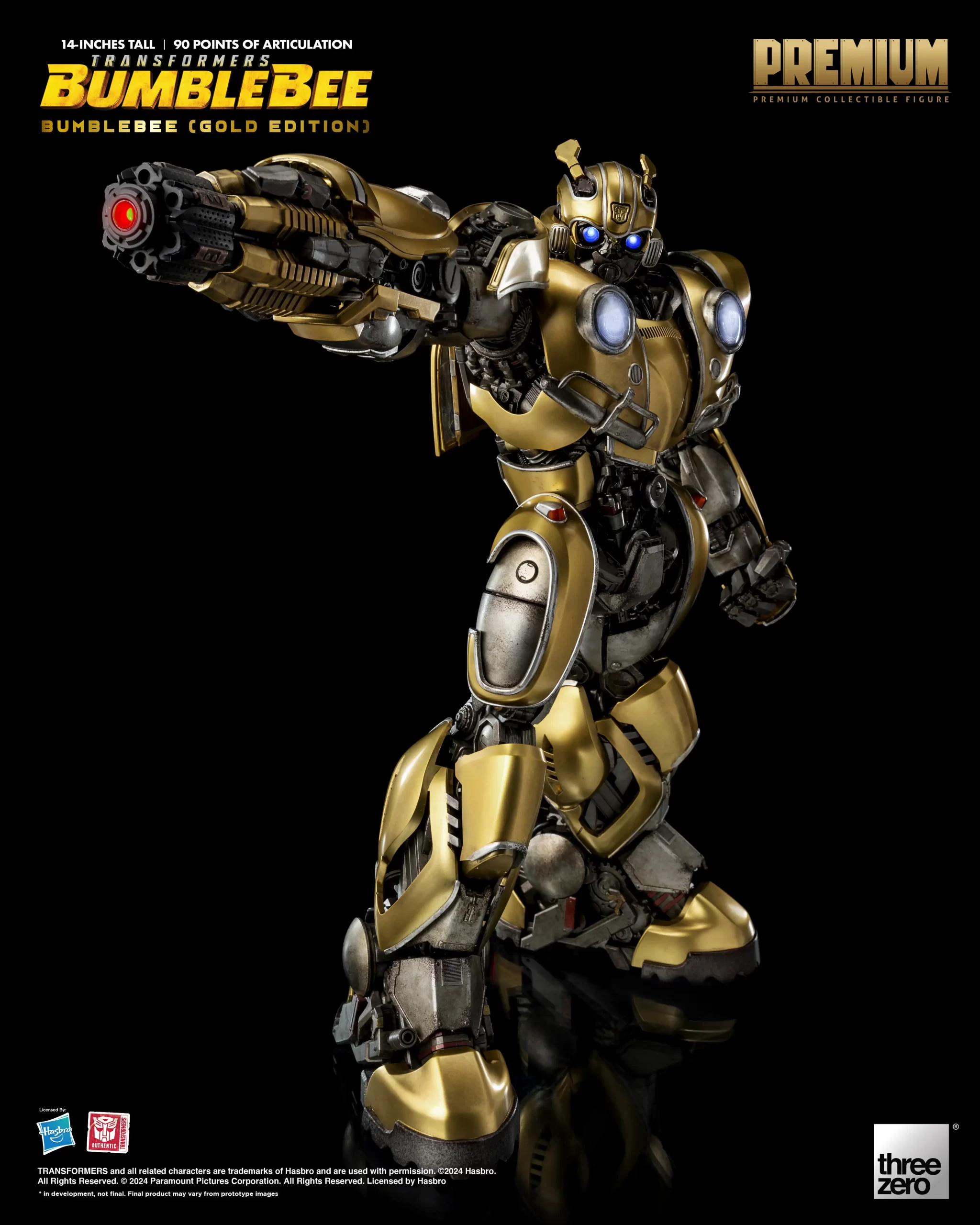 Threezero Transformers Bumblebee PREMIUM Gold Bumblebee Figure – Kapow Toys